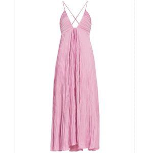 A.L.C. | Dresses | Alc Angelina Plisse Satin Pleated Dress In Chateau Rose | Poshmark